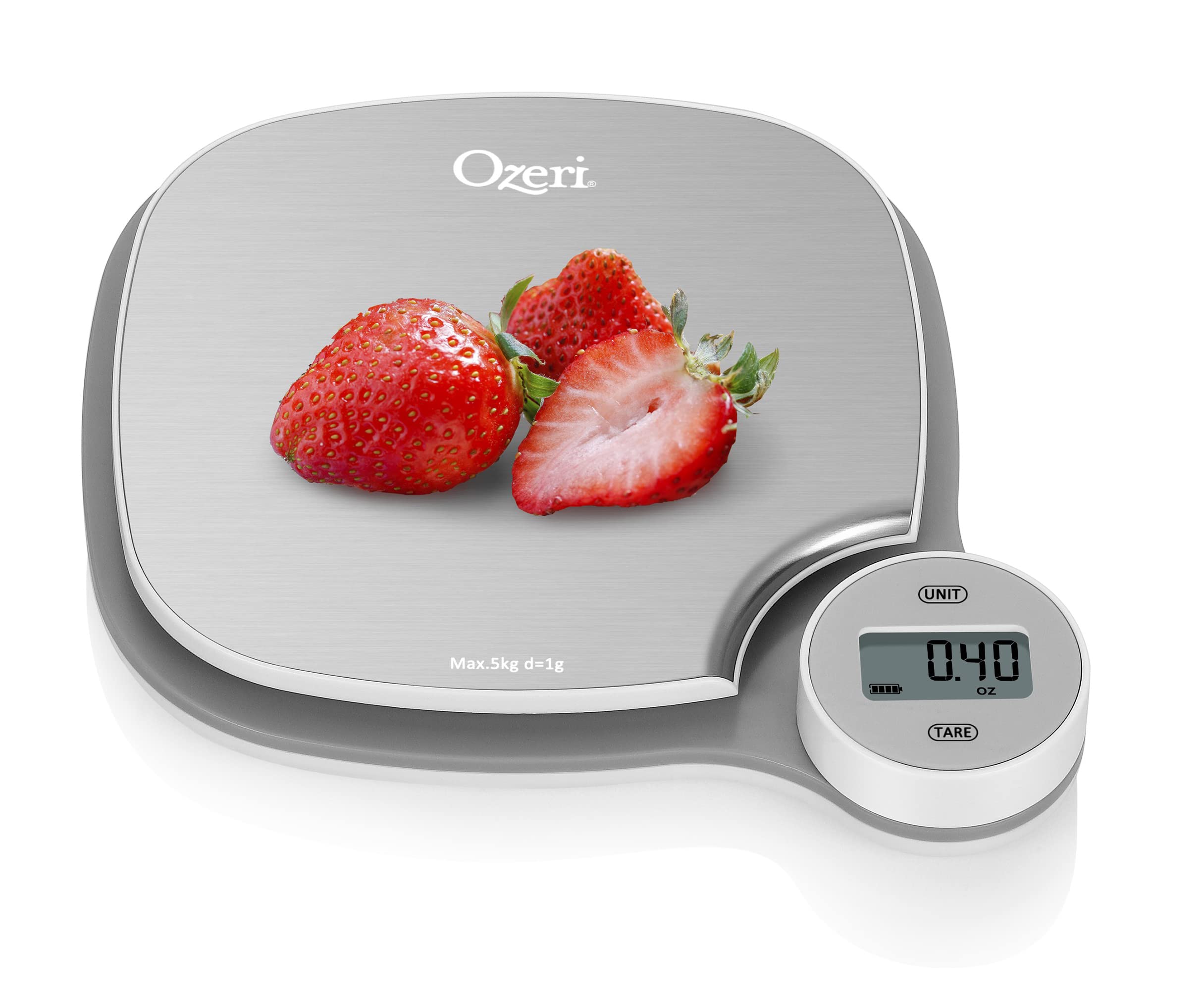 Ozeri Battery-Free Kitchen Scale, Kinetic Charging Technology, Stainless Steel