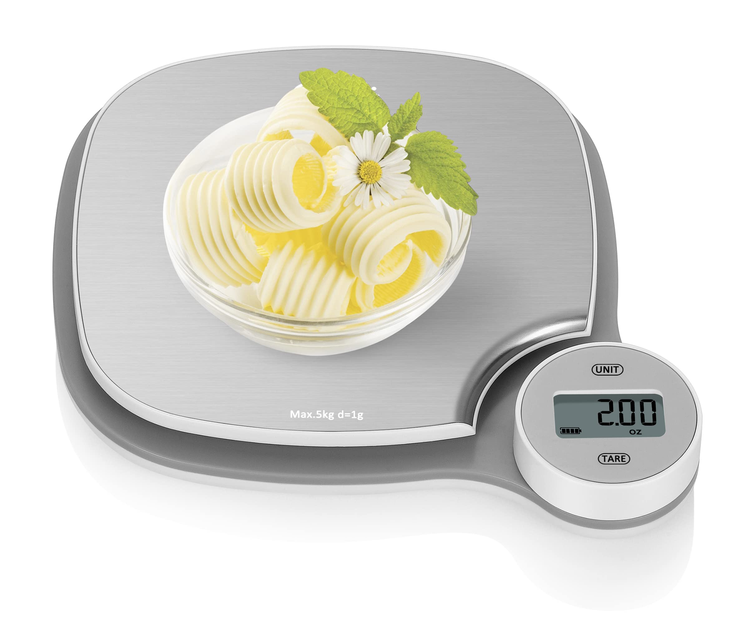 Ozeri Battery-Free Kitchen Scale, Kinetic Charging Technology, Stainless Steel