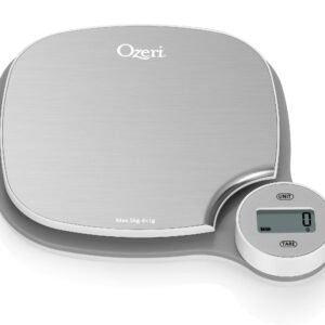 Ozeri Battery-Free Kitchen Scale, Kinetic Charging Technology, Stainless Steel