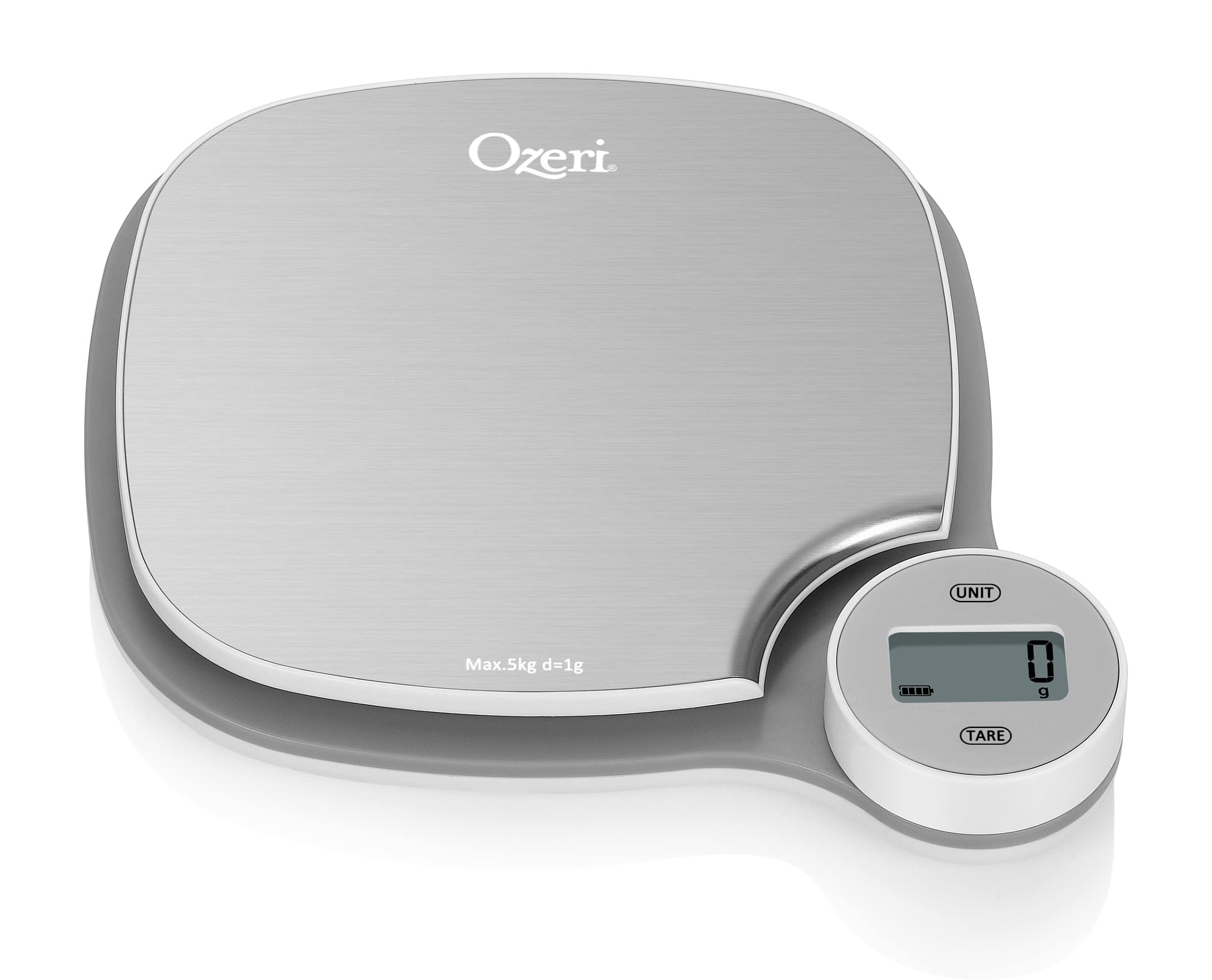 Ozeri Battery-Free Kitchen Scale, Kinetic Charging Technology, Stainless Steel