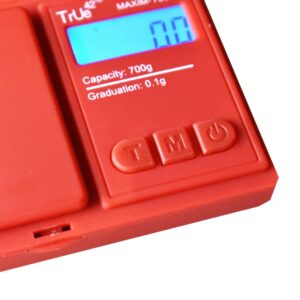 True 42 MX 700 Blood RED Pocket Scale Special Edition 700gx0.1g Gram Scale for Jewelry/Food/Medicine Paisley Design 700g 0.1g