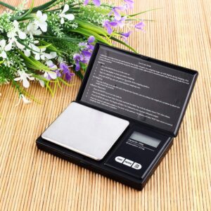 Jewelry Food Digital Pocket Scale,High Accuracy Within 200 g/0.01 gTravel Personal Nutrition Scale,Portable Silver Weed Herb Medicine Gram Weight Scale,Black