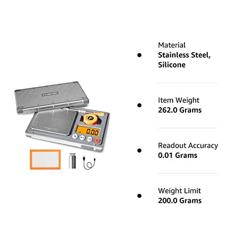 Fuzion Gram Scale, Rechargeable Herb Scale, Digital Scale .01 Gram Accuracy, 6 Units Conversion, Mini Scale Gram and Ounce, Jewelry Scale, Pocket Scale, Great for Snuff, Herb, Powder, Coins