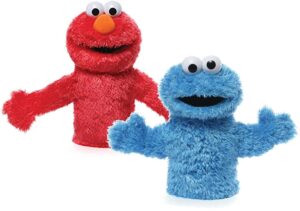 gund elmo and cookie monster hand puppet set