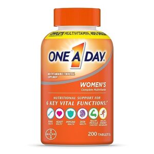 one a day womens complete daily multivitamin with vitamin a, b , c, d, and e, calcium and magnesium, immune health support, 200 count