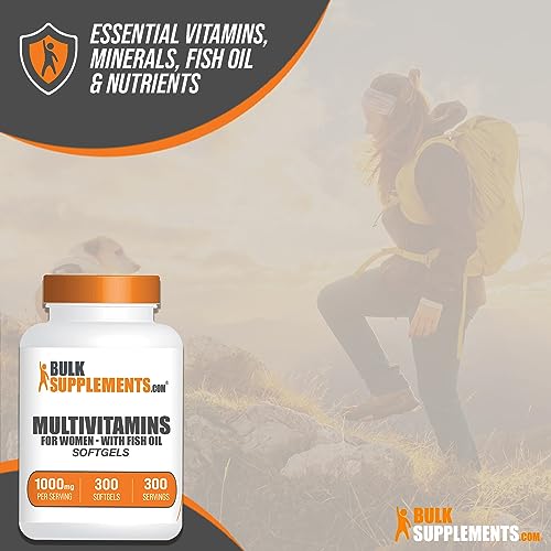 BulkSupplements.com Multivitamin for Women Softgels - Women's Multivitamin with Iron, Multimineral Supplement, with Fish Oil - Gluten Free, 1 Softgel per Serving, 300 Count (Pack of 1)