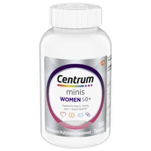 centrum minis silver women's multivitamin for women 50 plus, multimineral supplement with vitamin d3, b vitamins, non-gmo ingredients, supports memory and cognition in older adults - 280 ct