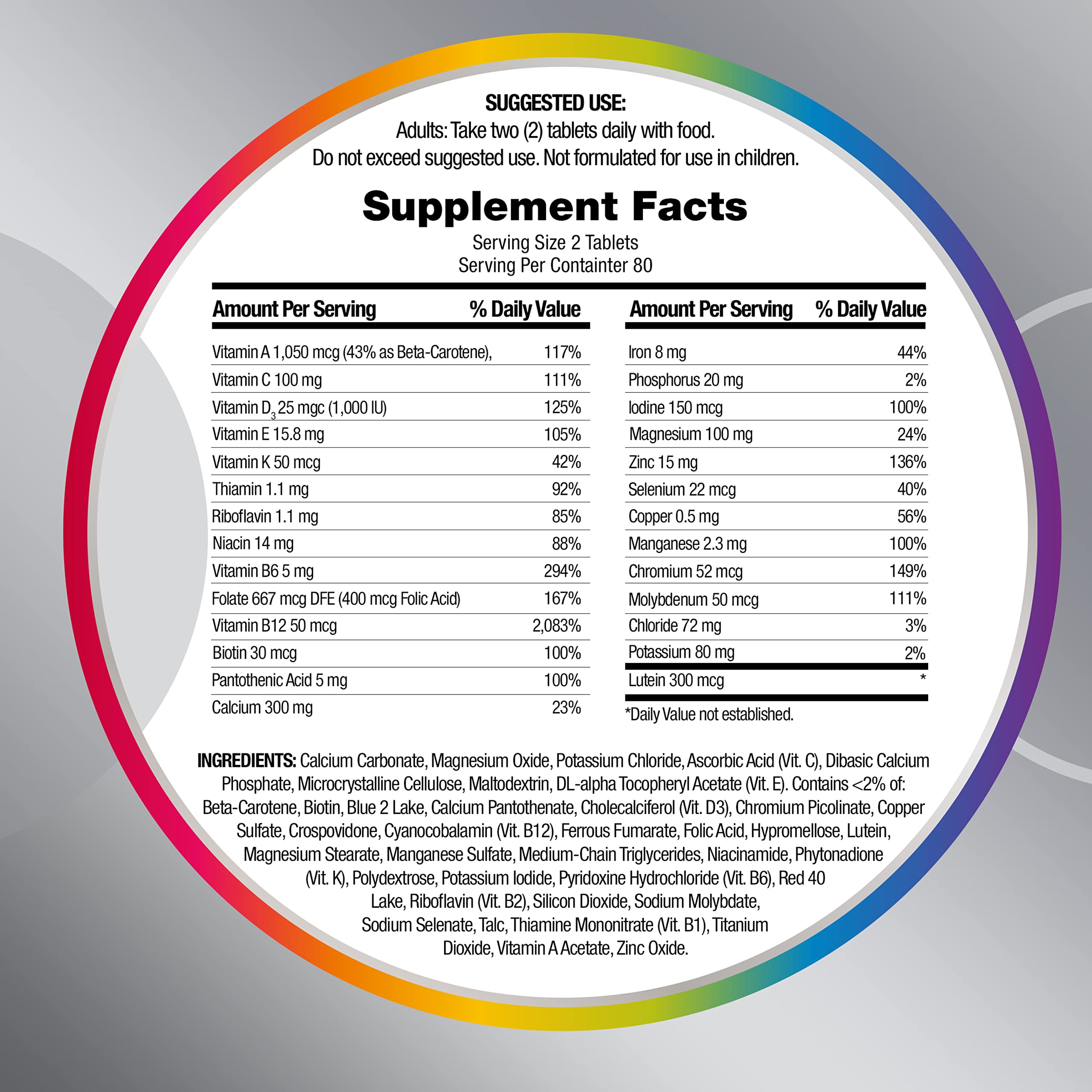 Centrum Minis Silver Women's Multivitamin for Women 50 Plus, Multimineral Supplement with Vitamin D3, B Vitamins, Non-GMO Ingredients, Supports Memory and Cognition in Older Adults - 280 Ct