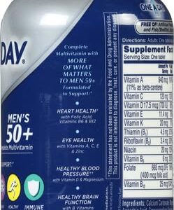 One A Day Men’s 50+ Multivitamins, Supplement with A, C, D, E and Zinc for Immune Health*, Calcium & More, 100 Tablets