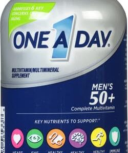 One A Day Men’s 50+ Multivitamins, Supplement with A, C, D, E and Zinc for Immune Health*, Calcium & More, 100 Tablets