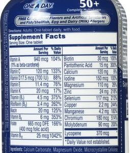 One A Day Men’s 50+ Multivitamins, Supplement with A, C, D, E and Zinc for Immune Health*, Calcium & More, 100 Tablets