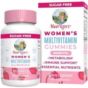 maryruth's multivitamin for women 14+ | women's multivitamin gummies | immune support daily women's multivitamin | hair skin and nails gummy vitamins for women | sugar free | 60 count