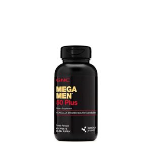 GNC Mega Men 50 Plus Multivitamin | Antioxidants | Heart Health | Prostate and Circulatory Support | 60 Count