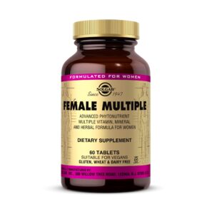 solgar female multiple, 60 tablets - multivitamin, mineral & herbal formula for women - advanced phytonutrient - vegan, gluten free, dairy free, kosher - 20 servings