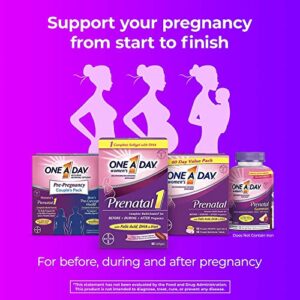 ONE A DAY Women's Prenatal 1 Multivitamin including Vitamins A, C, D, B6, B12, Iron, Omega-3 DHA & more - Supplement for Before, During, & Post Pregnancy, 30 Ct (Pack of 1)(Packaging May Vary)