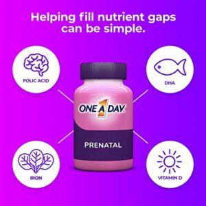 ONE A DAY Women's Prenatal 1 Multivitamin including Vitamins A, C, D, B6, B12, Iron, Omega-3 DHA & more - Supplement for Before, During, & Post Pregnancy, 30 Ct (Pack of 1)(Packaging May Vary)