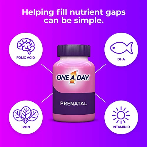 ONE A DAY Women's Prenatal 1 Multivitamin including Vitamins A, C, D, B6, B12, Iron, Omega-3 DHA & more - Supplement for Before, During, & Post Pregnancy, 30 Ct (Pack of 1)(Packaging May Vary)