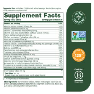 MegaFood Women's 55+ Advanced Multivitamin for Women - Doctor-Formulated with Choline, Vitamin D3, Vitamin B12, Biotin - Plus Real Food - Optimal Aging, - Vegetarian - 60 Tabs (30 Servings)