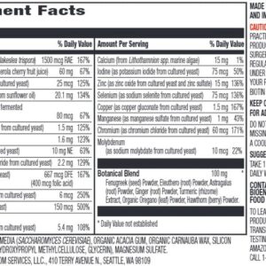 Amazon Elements Men’s One Daily Multivitamin, 62% Whole Food Cultured, Vegan, 65 Tablets, 2 month supply (Packaging may vary)