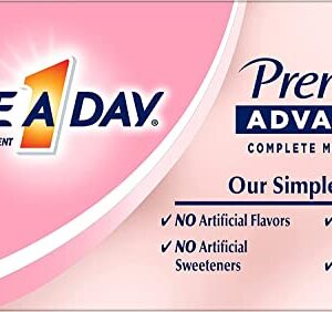 ONE A DAY Women’s Prenatal Advanced Complete Multivitamin with Brain Support* with Choline, Folic Acid, Omega-3 DHA & Iron for Pre, During & Post Pregnancy, 60+60 Ct (120 Total) (Packaging May Vary)