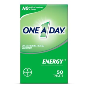 one a day energy multivitamin with vitamin a, c, d, e, zinc for immune health*, caffeine, biotin, b6, b12 & more, 50 tablets