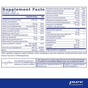 Pure Encapsulations O.N.E. Multivitamin - Once Daily Multivitamin with Antioxidant Complex Metafolin, CoQ10, and Lutein to Support Vision, Cognitive Function, and Cellular Health* - 120 Capsules