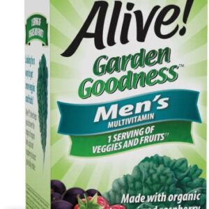 Nature's Way Alive! Garden Goodness Men's Multivitamin, One Serving of Veggies and Fruits**, High Potency B-Vitamins, 60 Tablets