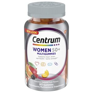 centrum multigummies gummy for women 50 plus, with vitamin d3, b6 and b12, multivitamin/multimineral supplement - 80 count