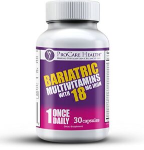 procare health | once daily bariatric multivitamin - capsule - 18mg iron - 30ct