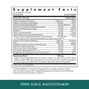 MICHAEL'S Health Naturopathic Programs Teen Girls Multivitamin - 60 Vegetarian Tablets - with B Complex Vitamins & Female Herbal Blend - Kosher - 30 Servings