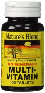 nature's blend multi-vitamin no minerals 100 tabs (model: 3824)