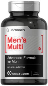 horbäach multivitamin for men | 60 caplets | non-gmo & gluten free vitamins & minerals daily supplement