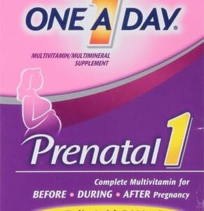 One A Day Women's Prenatal 1 Multivitamin Including Vitamin A, Vitamin C, Vitamin D, B6, B12, Iron, Omega-3 DHA & more, Tablet,Softgels, 60 Count - Supplement for Before, During, & Post Pregnancy