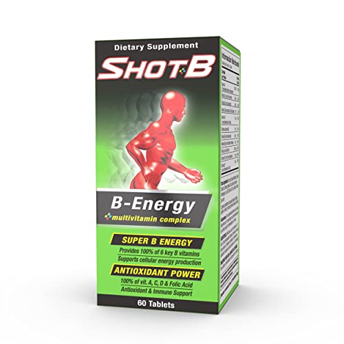 Shot B Energy Multivitamin Supplement, Tablet, 60 Count, Green