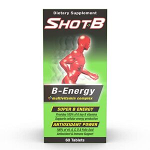 Shot B Energy Multivitamin Supplement, Tablet, 60 Count, Green