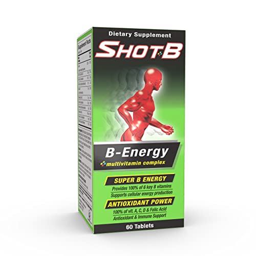 Shot B Energy Multivitamin Supplement, Tablet, 60 Count, Green