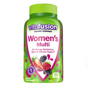 vitafusion women’s daily gummy multivitamin: vitamin c & e, delicious berry flavors, 150ct (75 day supply), from america’s number one gummy vitamin brand