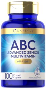 carlyle senior multivitamin for over 60 | 100 caplets | with lutein & lycopene | abc advanced supplement for men and women | non-gmo, gluten free