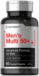 horbäach men's multivitamin 50 plus | 60 caplets | non-gmo & gluten free supplement