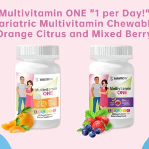 BariatricPal Multivitamin ONE 1 per Day! Bariatric Multivitamin Chewable with 45mg Iron - Mixed Berry (30 Count)