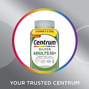 Centrum Silver Multivitamin for Adults 50 Plus, Multivitamin/Multimineral Supplement, Vitamin D3, B-Vitamins, Gluten Free, Non-GMO Ingredients, Supports Memory and Cognition in Older Adults - 125 Ct