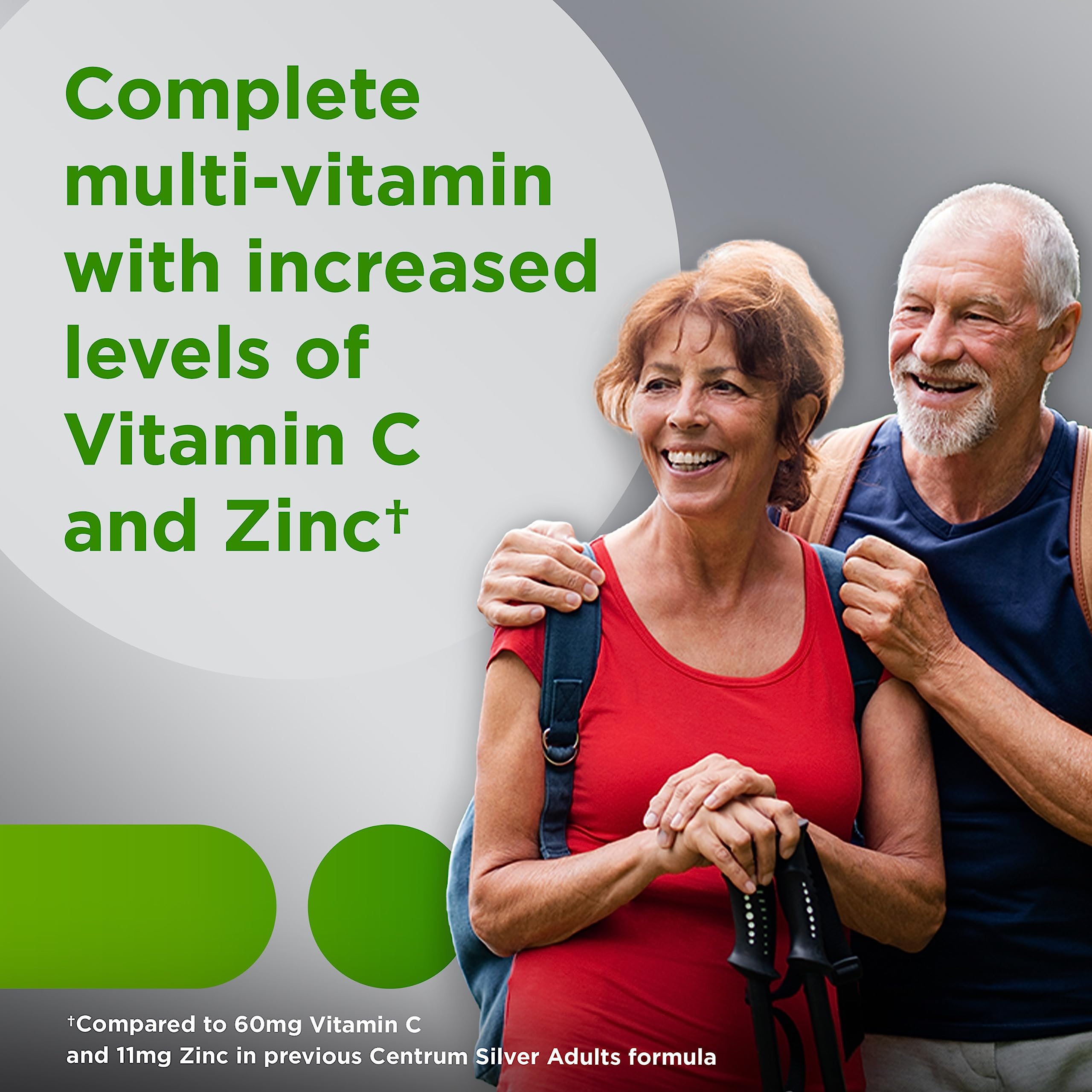 Centrum Silver Multivitamin for Adults 50 Plus, Multivitamin/Multimineral Supplement, Vitamin D3, B-Vitamins, Gluten Free, Non-GMO Ingredients, Supports Memory and Cognition in Older Adults - 125 Ct