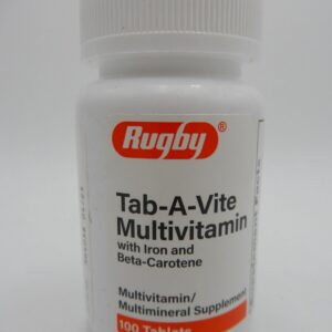 Rugby Tab-A-Vite Multivitamin with Iron and Beta-Carotene Multivitamin/Mineral Supplement - 100 Tablets