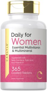 carlyle women's multivitamin | 365 tablets | vitamin and mineral supplement | non-gmo, gluten free