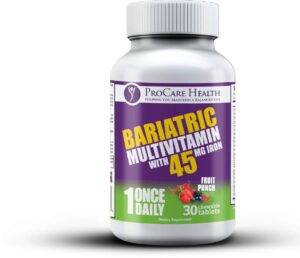 procare health l bariatric multivitamin | chewable | 45mg l fruit punch | 30 count