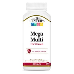 21st century mega multi for women tablets, 90-count (22659)