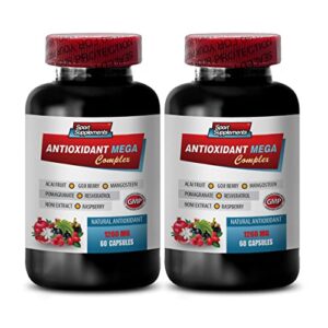 antioxidant multivitamin - antioxidant mega complex 1440 mg - resveratrol complex, acai berry pills, trans-resveratrol, goji berry pills, pomegranate extract capsules, mangosteen - 2b 120 capsules