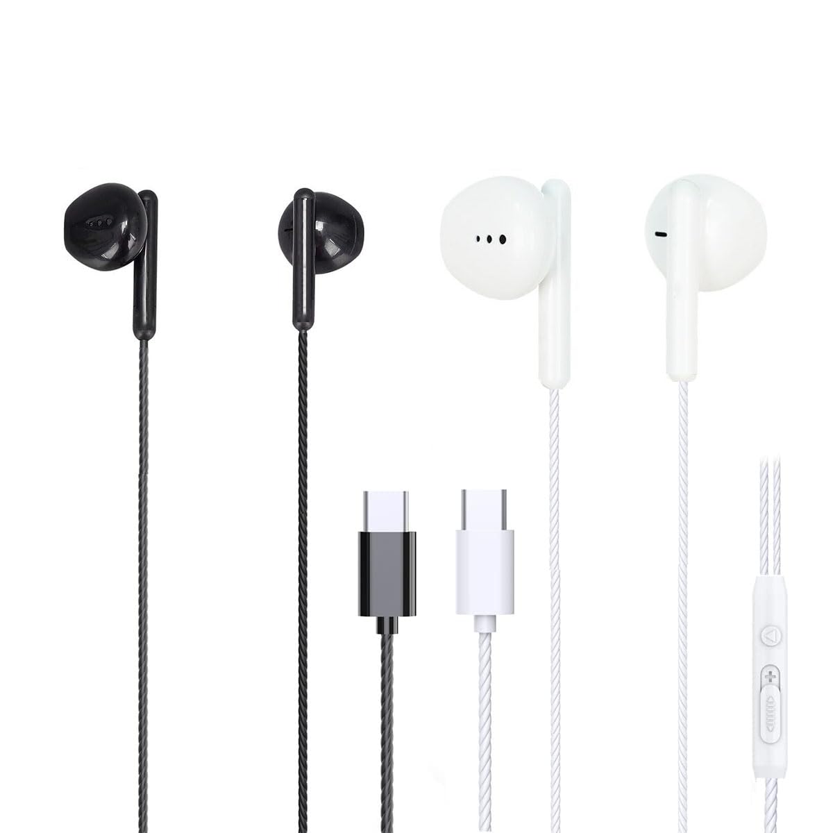 2 Pack USB C Headphones, USB C Earbuds in-Ear Wired Headphones with Microphone & Remote Noise Cancelling Wired Type C Earphones Compatible with Iphone 15 iPad Pro Samsung Galaxy S21 Ultra S20 S22