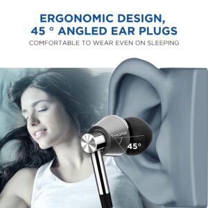 1MORE Triple Driver In-Ear Earphones Hi-Res Headphones with High Resolution, Bass Driven Sound, MEMS Mic, In-Line Remote, High Fidelity for Smartphones/PC/Tablet - Silver