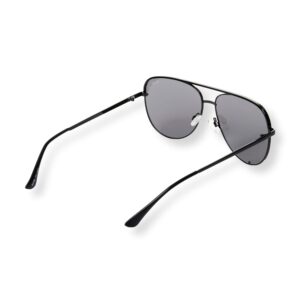 EVEE Fashionable Metal Aviator Sunglasses for Men with Flat Mirror Lenses LIMITED EDITION CASE + MICROFIBER CLEANING CLOTH (E-GMPCBKWM) (Black, 64)